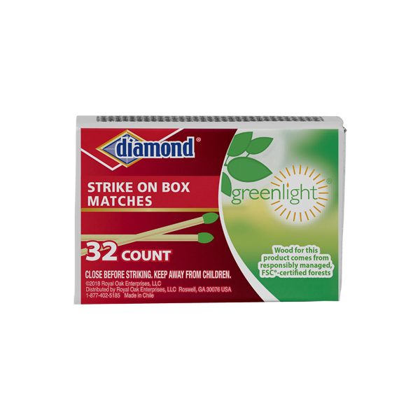 Diamond Greenlight Strike on Box Penny Matches - Diamond Brands